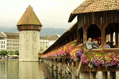 Flower Bridge, Lucerne jigsaw puzzle in Bridges puzzles on ...