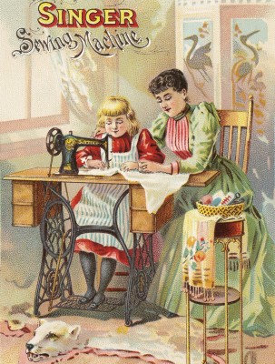 The First Lesson on the Singer Sewing Machine jigsaw puzzle in Handmade ...