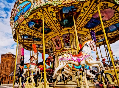 Carousel in Albert Dock, Liverpool jigsaw puzzle in Puzzle of the Day ...
