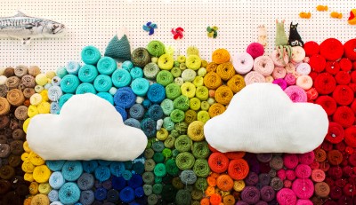 Fiber-Themed Window Display Made of Yarn jigsaw puzzle in Handmade ...