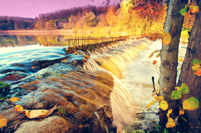Waterfall in Autumn jigsaw puzzle in Waterfalls puzzles on ...