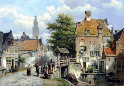 Figures on a Bridge by a Dutch Canal jigsaw puzzle in Piece of Art ...