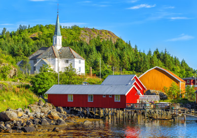 Moskenes Church, Lofoten Islands, Norway jigsaw puzzle in Great ...