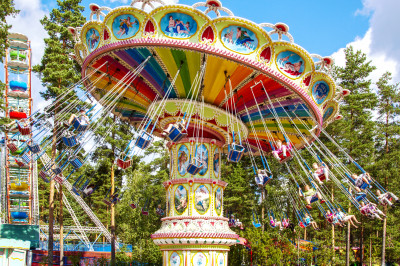 Swing Ride in an Amusement Park jigsaw puzzle in Puzzle of the Day ...