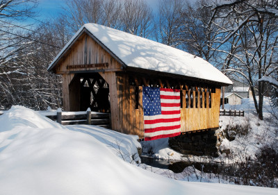Snow Covered Bridge in New Hampshire jigsaw puzzle in Bridges puzzles ...