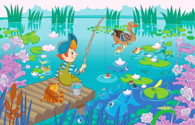 Gone Fishing jigsaw puzzle in Kids Puzzles puzzles on TheJigsawPuzzles.com