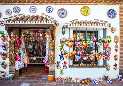 Souvenir shop in Mijas, Costa del Sol, Spain jigsaw puzzle in Handmade ...