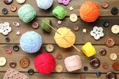 Knitting Threads and Crochet Hook jigsaw puzzle in Handmade puzzles on ...