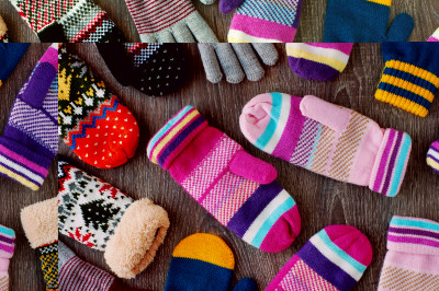 Colorful Mittens jigsaw puzzle in Handmade puzzles on TheJigsawPuzzles.com