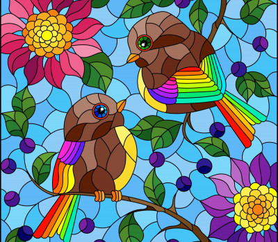 Buntglas-Illustration jigsaw puzzle in Puzzle des Tages puzzles auf ...