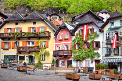 Famous Hallstatt Mountain Village, Austria jigsaw puzzle in Street View ...