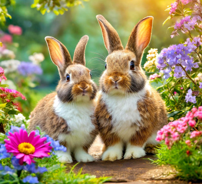 Couple of Cute Rabbits jigsaw puzzle in Animals puzzles on ...