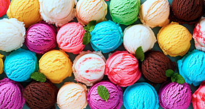 Mehrfarbiges Eis in verschiedenen Geschmacksrichtungen jigsaw puzzle in ...