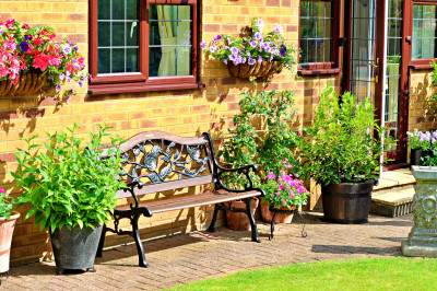 Cozy Backyard with a Bench jigsaw puzzle in Street View puzzles on ...