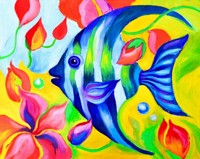 Beautiful Blue Striped Fish jigsaw puzzle in Puzzle of the Day puzzles ...