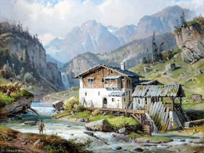 Sawmill in Alpine Landscape jigsaw puzzle in Waterfalls puzzles on ...