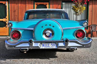 Old Ford at a Motel on Highway 60, Ontario, Canada jigsaw puzzle in ...