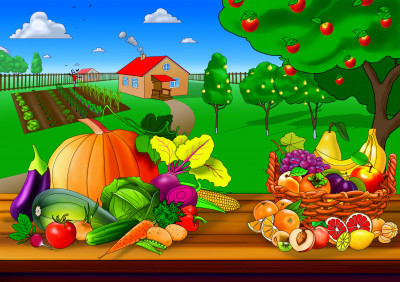 Vegetables and Fruits jigsaw puzzle in Puzzle of the Day puzzles on ...