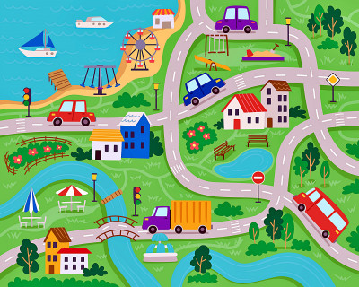 City Road Map jigsaw puzzle in Kids Puzzles puzzles on TheJigsawPuzzles.com