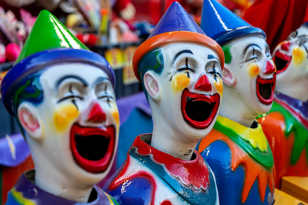 Colourful Carnival Game Clowns At the Greek Glenti Festival In Darwin ...