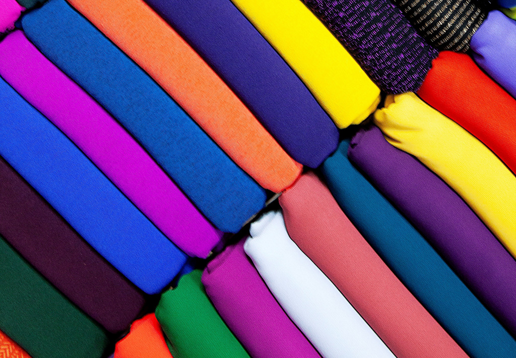 Macro of Stacks of Colorful Fabric jigsaw puzzle in Macro puzzles on ...