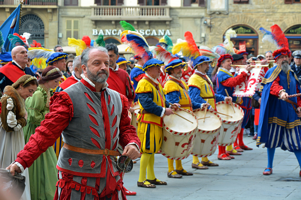 Florence, Italy - February 17, 2020: Calcio Storico and the Rallying of ...