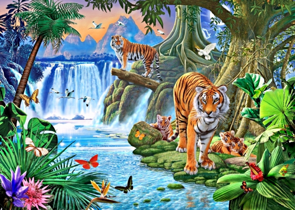 Tigers jigsaw puzzle in Animals puzzles on TheJigsawPuzzles.com