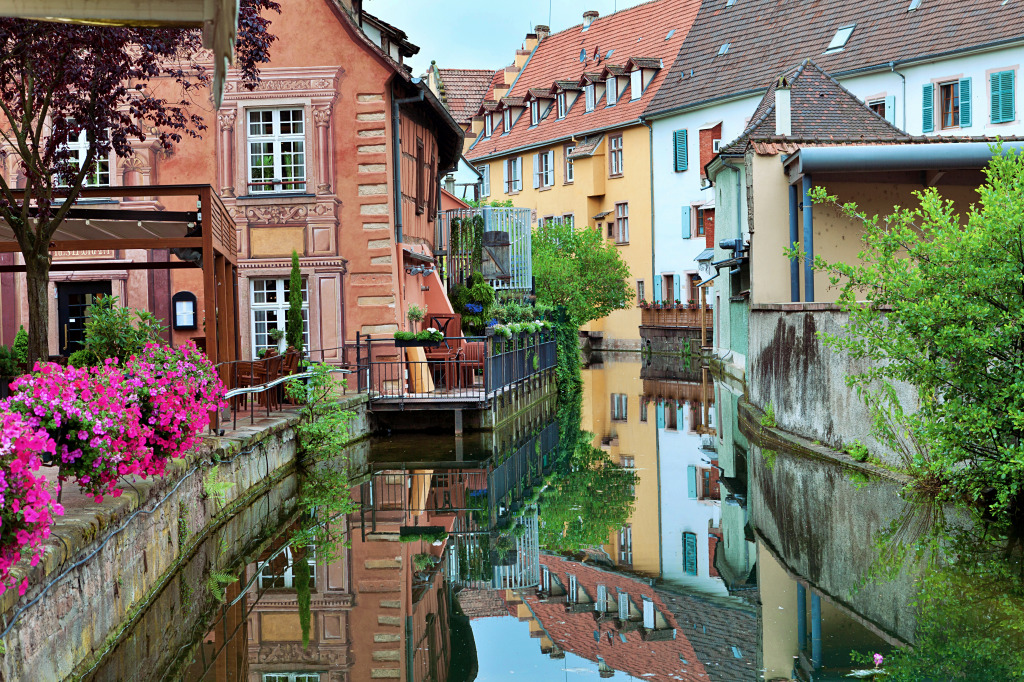 Half Timbered Houses of Colmar, Alsace, France jigsaw puzzle in Street ...