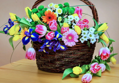 Beautiful Flowers in a Basket jigsaw puzzle in Flowers puzzles on ...