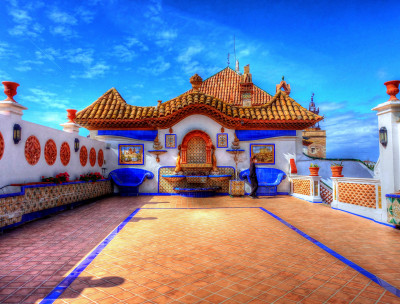Terrasse des Palau de Maricel in Sitges, Spanien jigsaw puzzle in ...